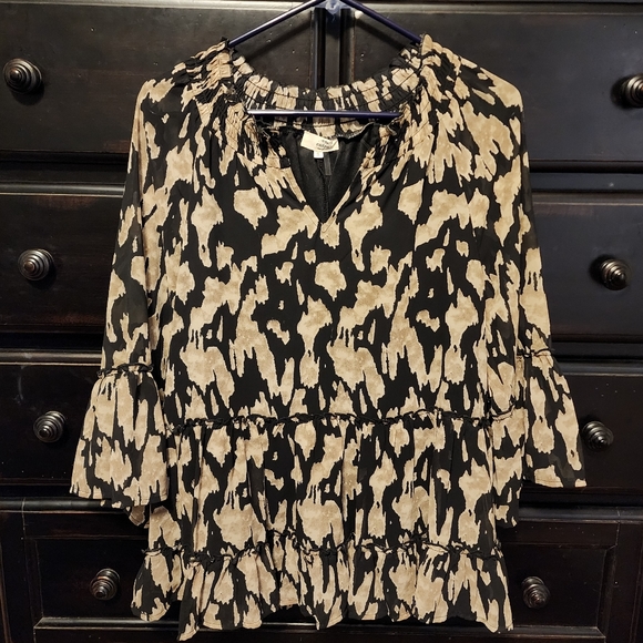 entro | Tops | Entro Ruffle Waste Blouse Leopard Print | Poshmark